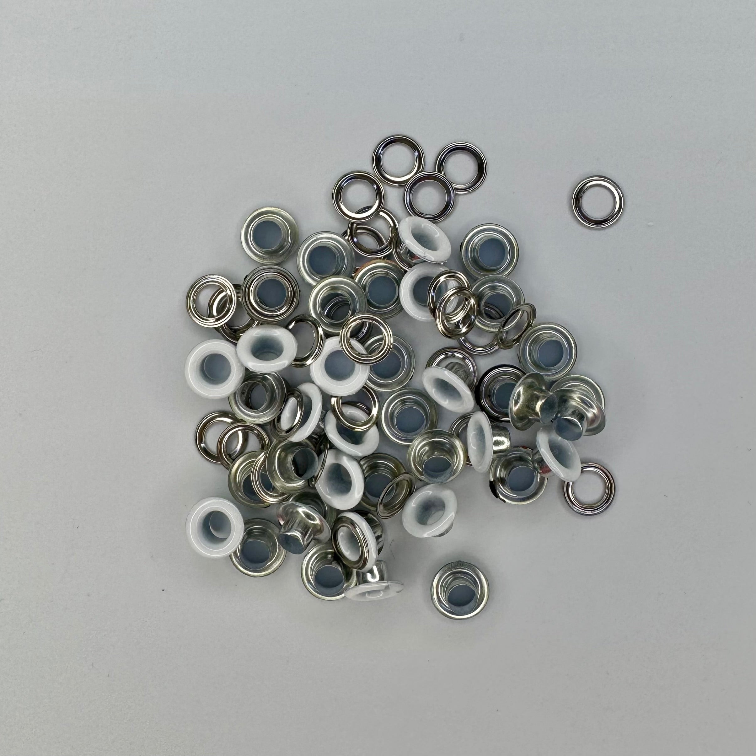 White Metal Eyelets – 5 mm Round Garment Accessories - 40 pcs per Pack ...
