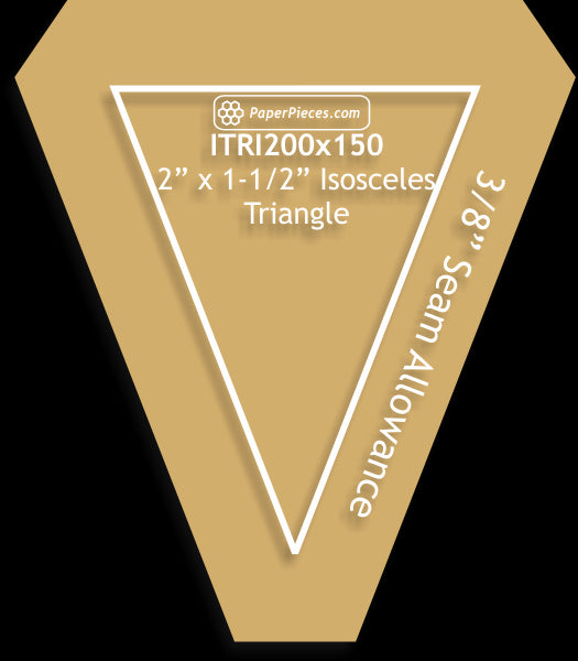 2" x 1-1/2" Isosceles Triangles - 3/8" Seam Acrylic Template – Troll ...